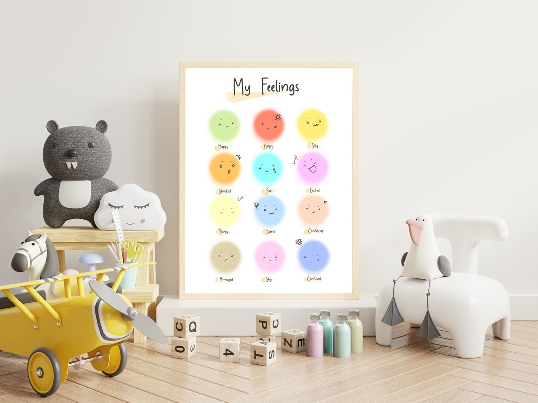 Printable Feelings, Emotion, Children Wall Art, Montessori Nursery ...