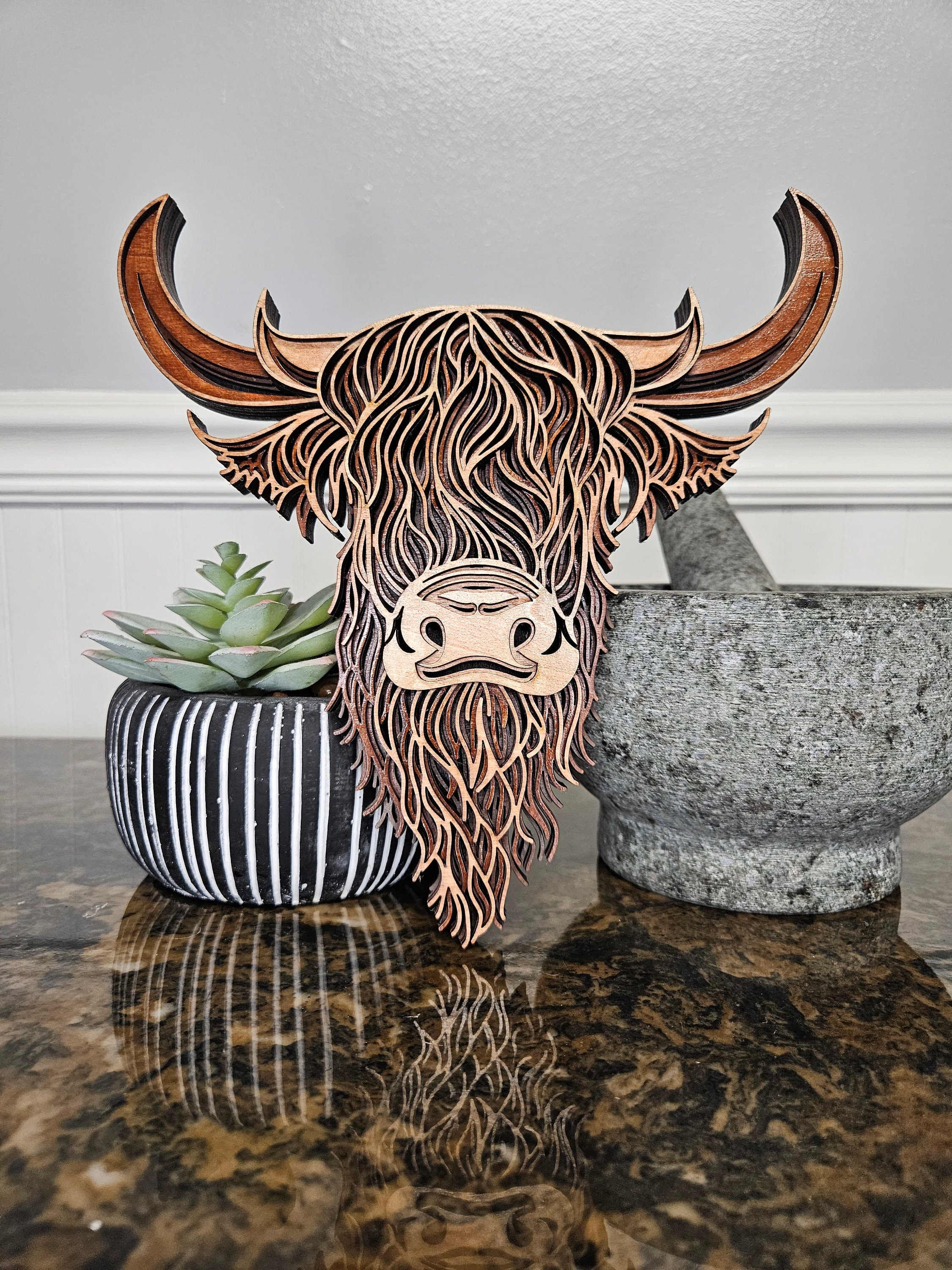 Multi-layered Laser Cut Wooden Highland Cow - Etsy Multi-layered Laser Cut Wooden Highland Cow - Etsy