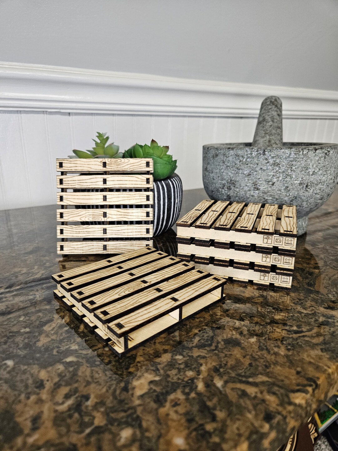 Pallet Coaster Set - Etsy