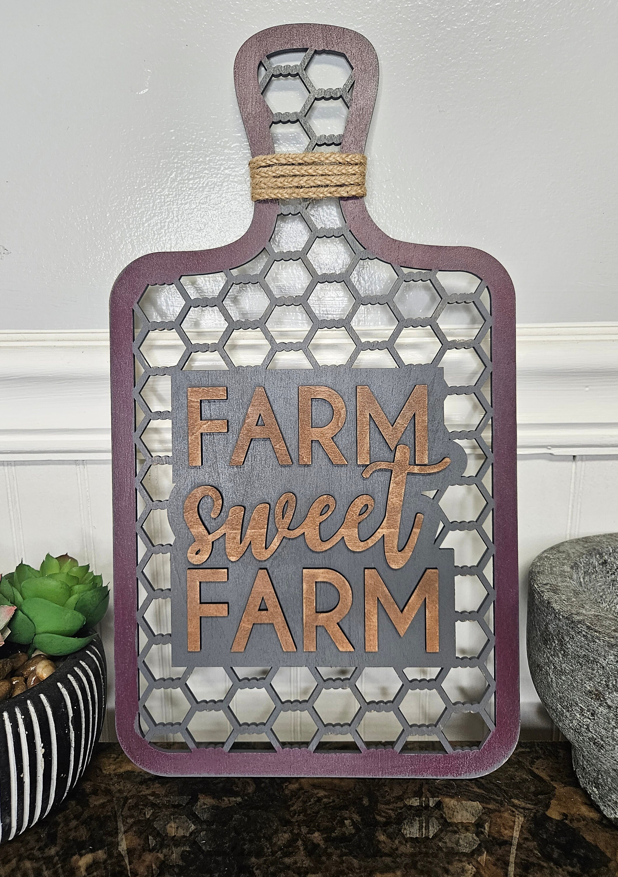 Farm Sweet Farm Sign Farmhouse Cutting Board Decor - Etsy