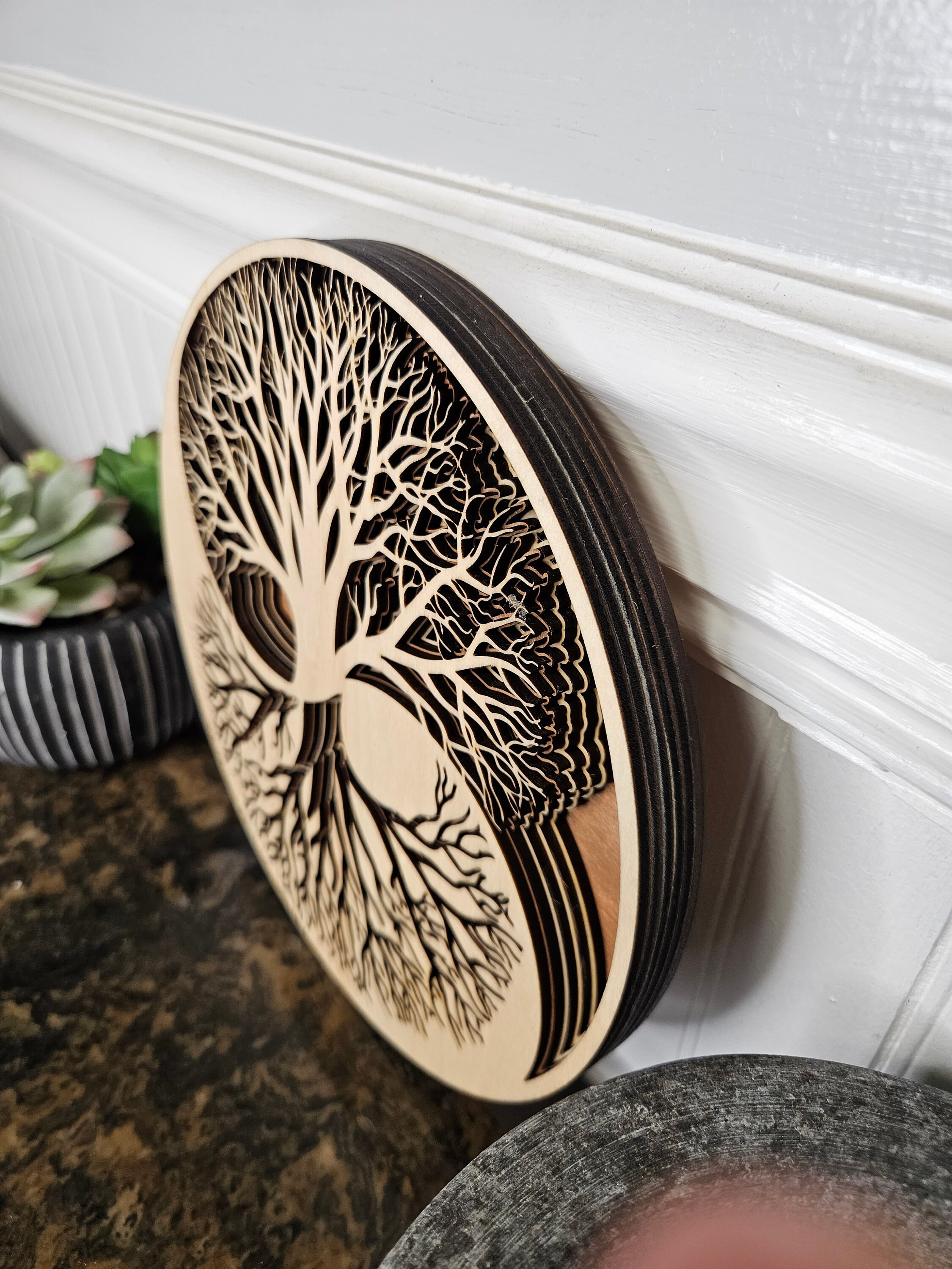 Layered Tree of Life Yin Yang - Etsy