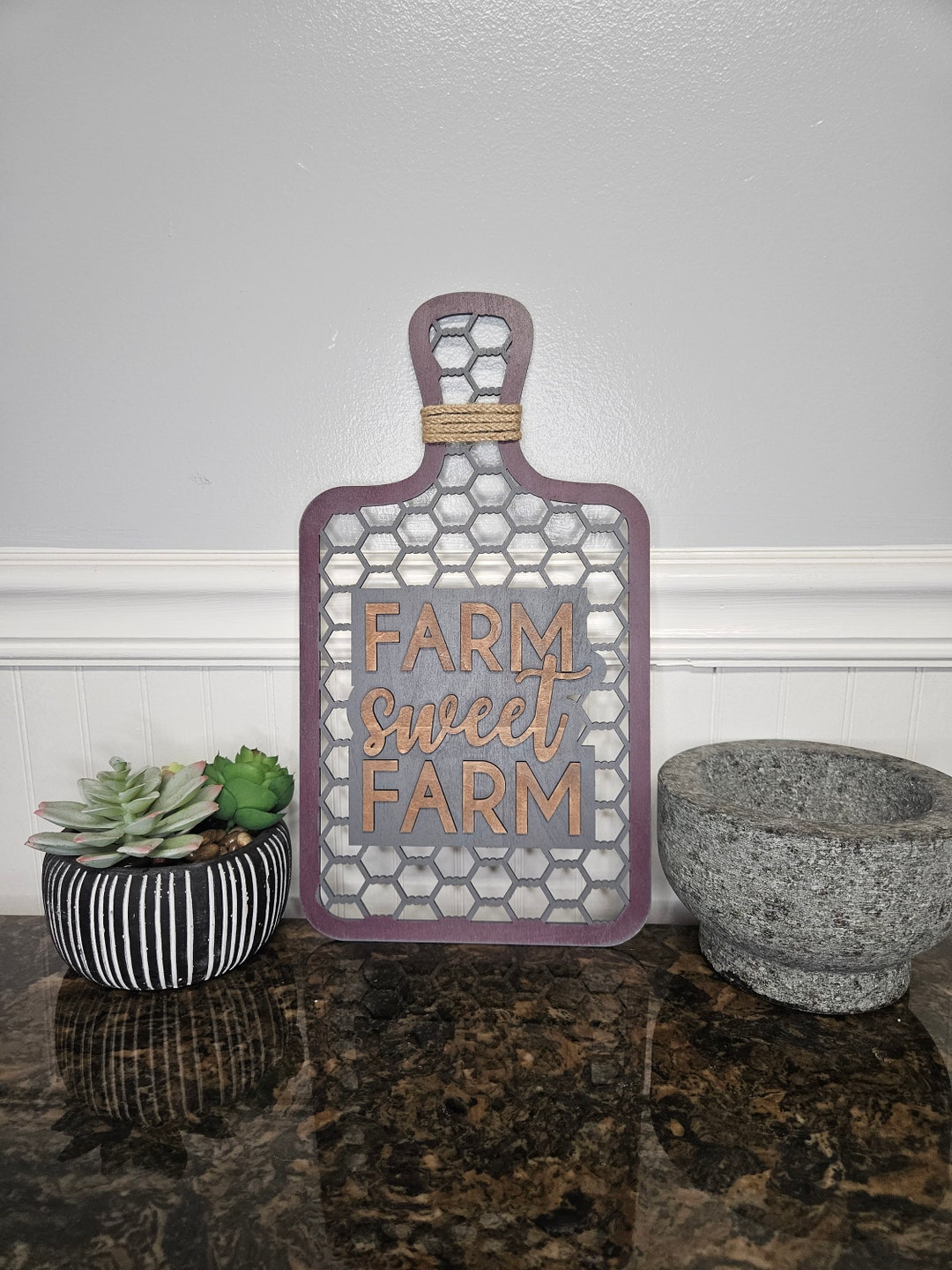 Farm Sweet Farm Sign Farmhouse Cutting Board Decor - Etsy
