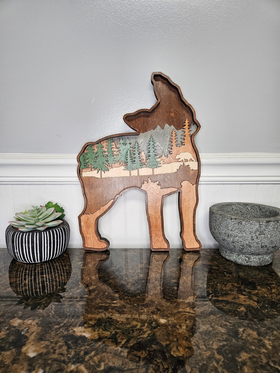 Layered Boston Terrier With Forest Scene Interior - Etsy