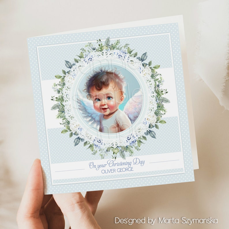 Etiquetas imprimibles de bautizo con angelitos, lindos toppers de ...