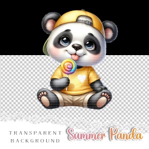 Summer Panda Clipart and Fussy Cuts, 67 Clipart PNG With Summer Theme ...