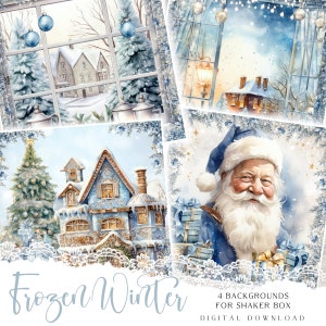 Frozen Winter Digital Card-making Bundle, Christmas Collection in ...