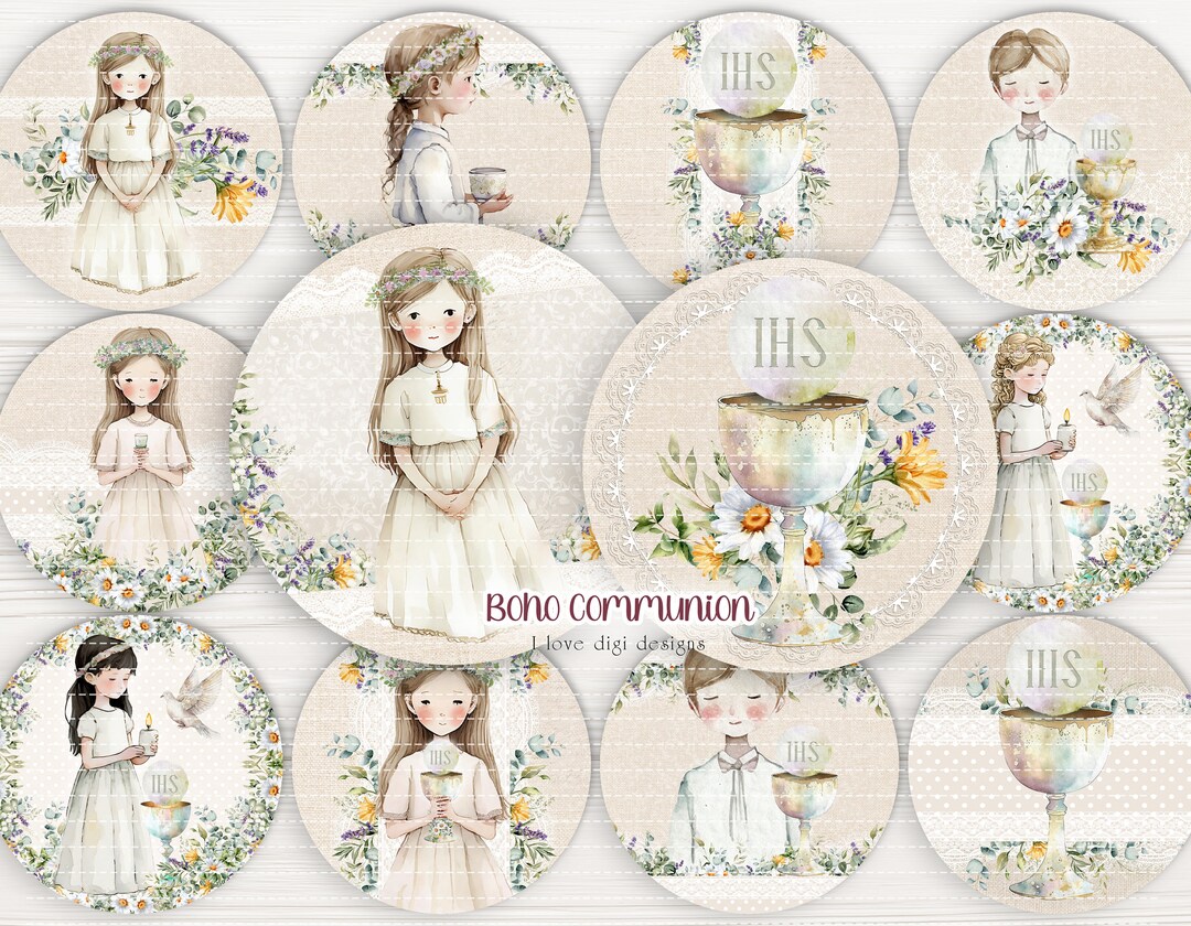 First Holy Communion Digital Stationery, Easy to Print Catholic ...