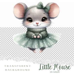 Sweet Little Mouse PNG Clipart Set, 22 Printable Images for Cardmaking ...