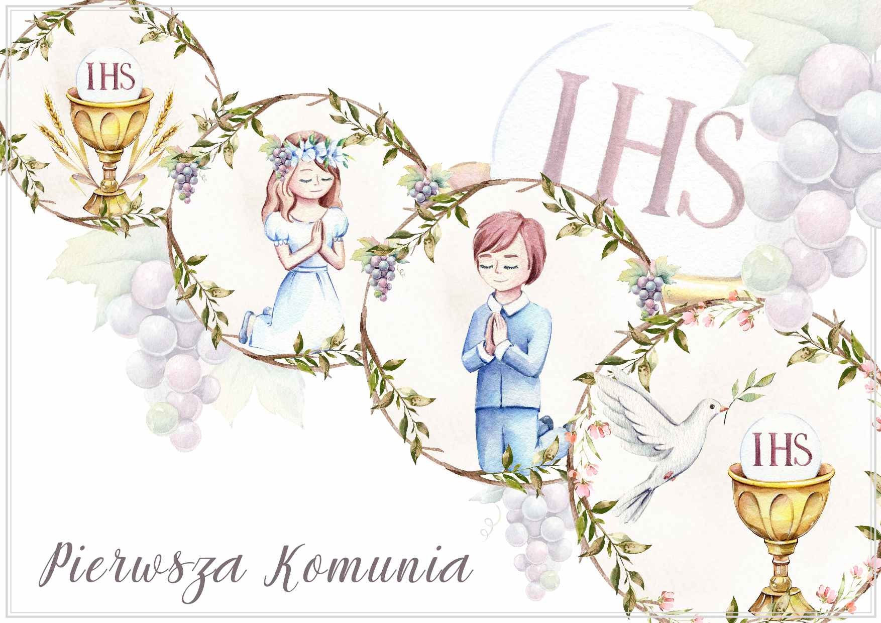 IHS Printable First Holy Communion Tags Watercolor First - Etsy