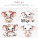Baby Elephants Girls Clipart Set, Watercolor 23 PNG With Cute Pastel ...
