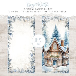 Shabby Christmas Digital Paper Set, Cozy Winter Design Watercolour ...