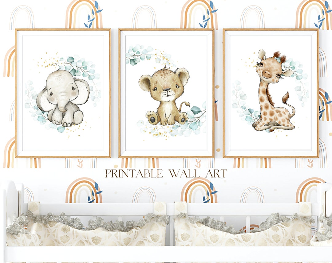 Safari Animals Theme Printable Poster Set, Gorgeous Present for Friends ...