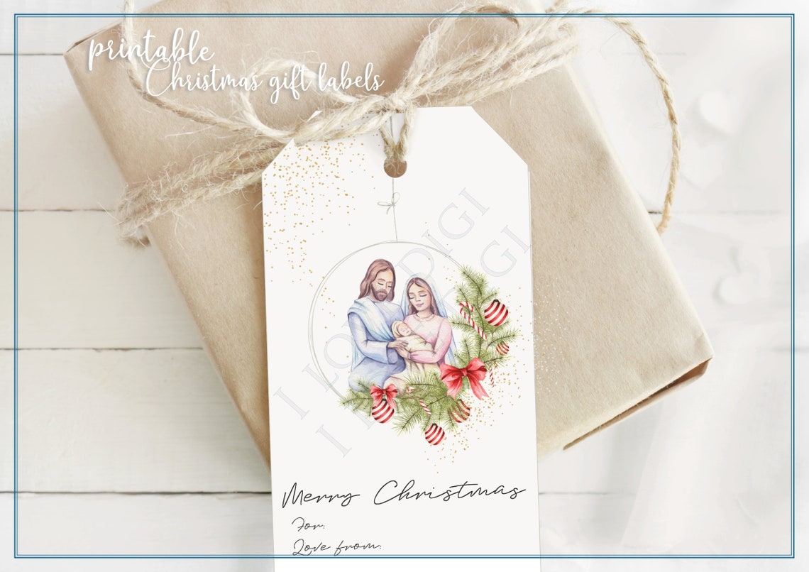 Christmas Nativity Gift Labels Printable Holiday Tags With - Etsy UK