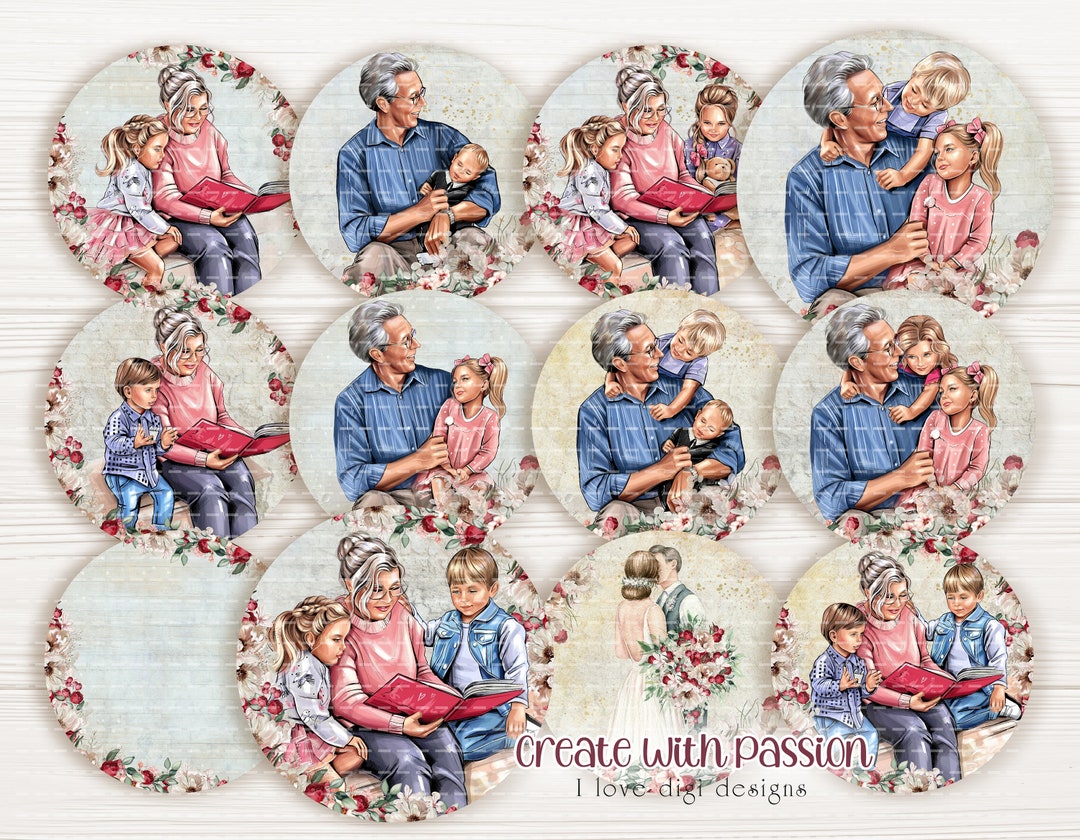 Grandmother’s Day Digital Printable, Granddad's Birthday Collage Sheet ...