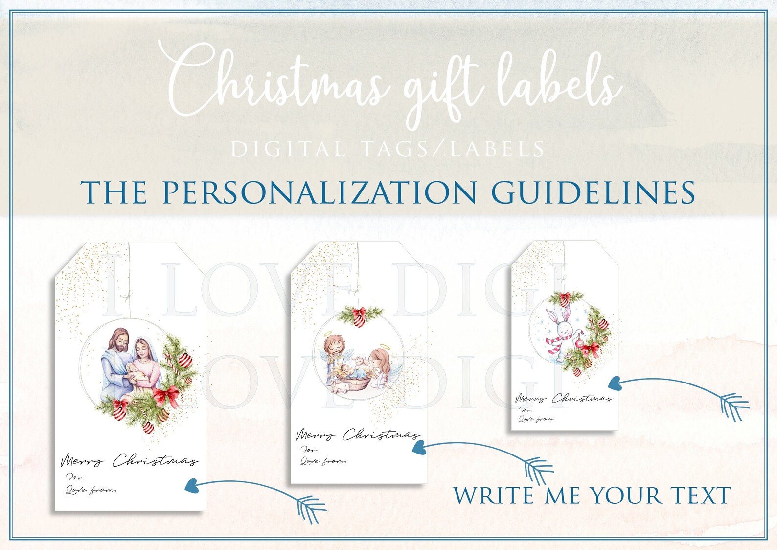 Christmas Nativity Gift Labels Printable Holiday Tags With - Etsy UK