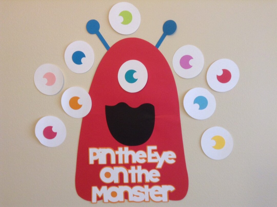 Pin the Eye on the Monster Birthday/halloween Game - Etsy