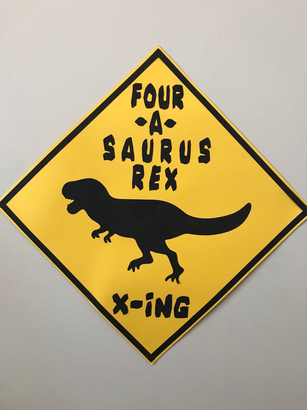 Dinosaur Crossing Birthday Sign - Etsy