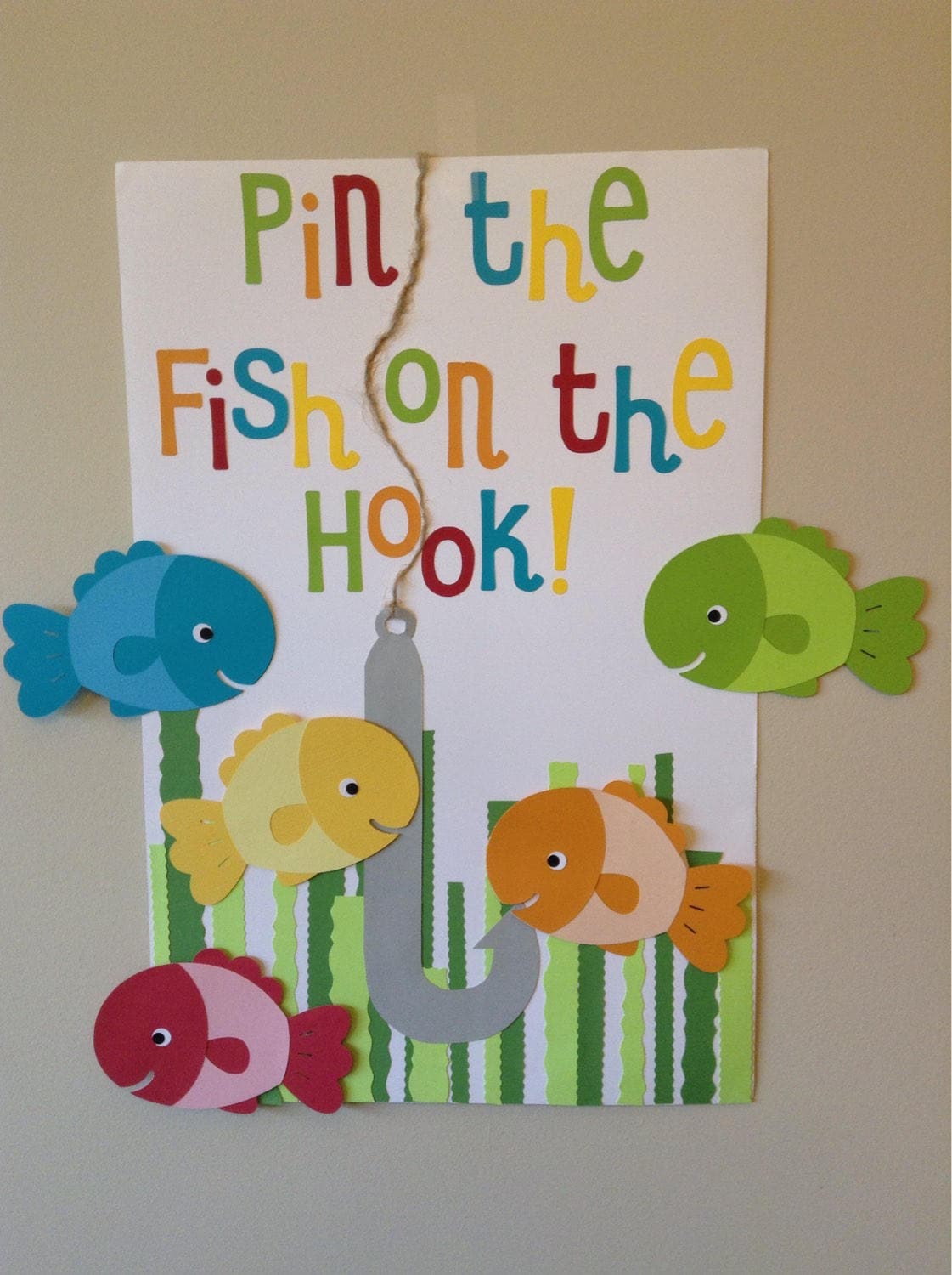 Pin the Fish on the Hook Birthday Party Game - Etsy