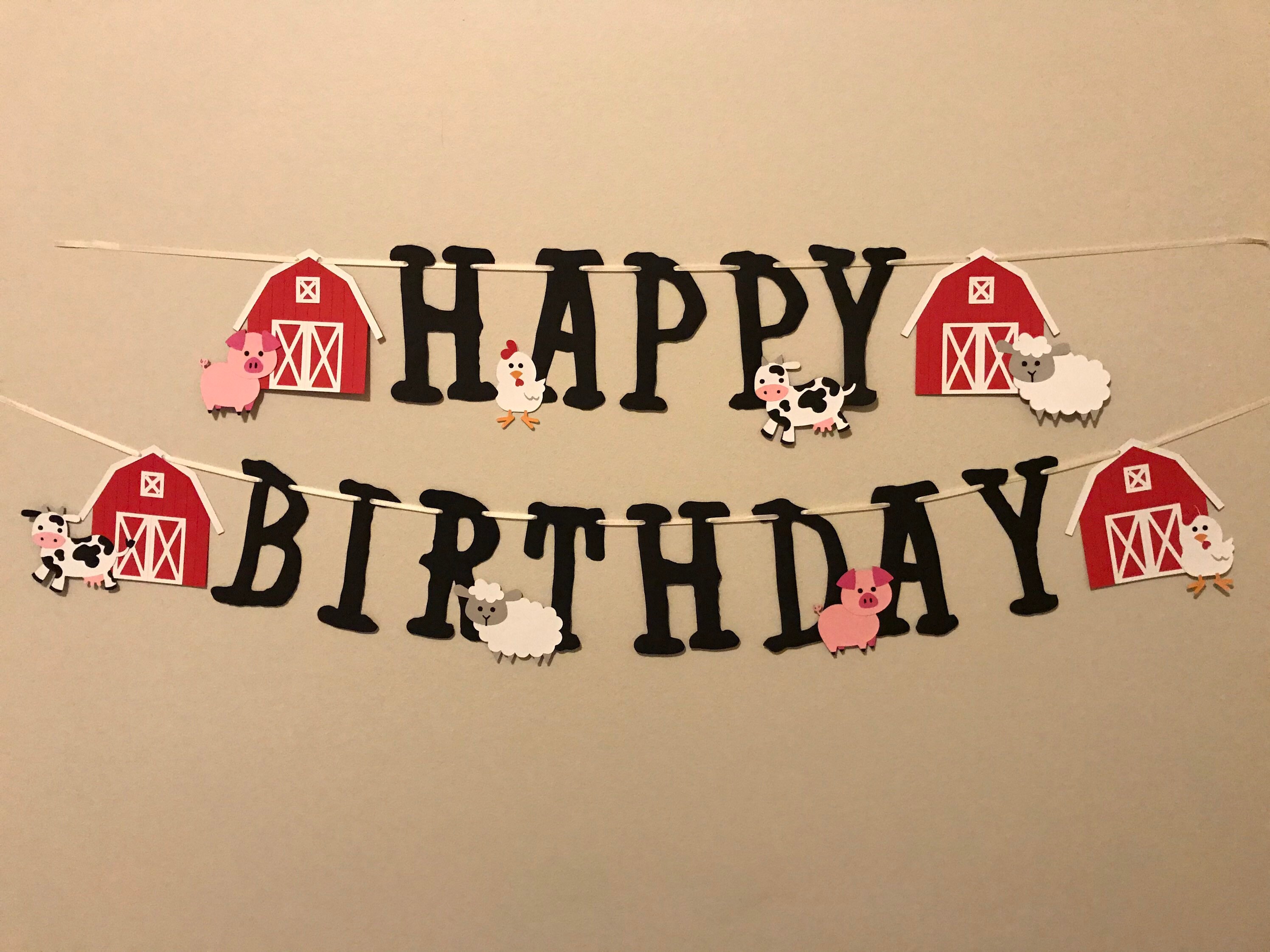 Farm Barn Happy Birthday Banner - Etsy