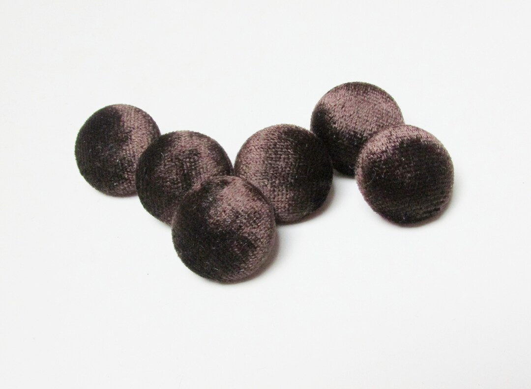 Brown Velvet Buttons: Handmade Fabric Covered Metal Back - Etsy