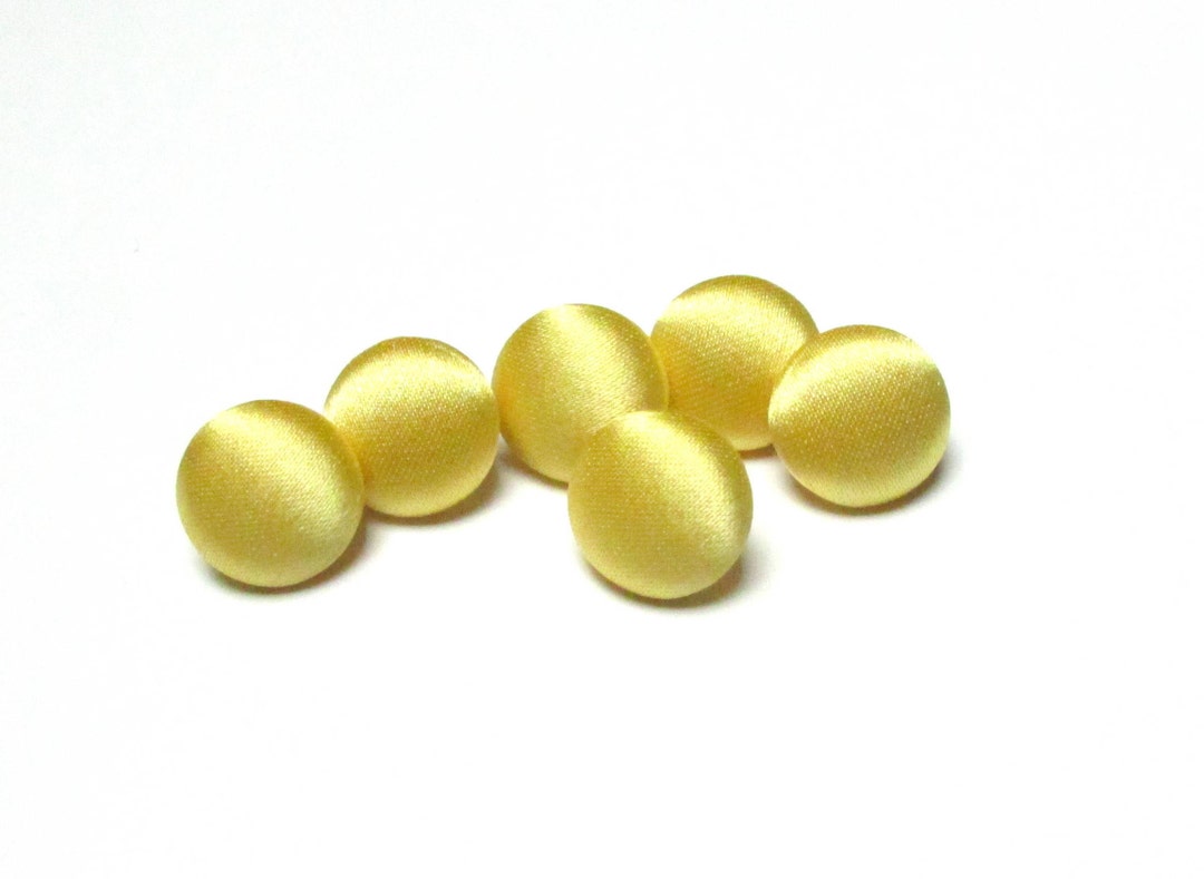 Wedding Yellow Satin Buttons, Fabric Sewing Buttons, Sunny Yellow ...