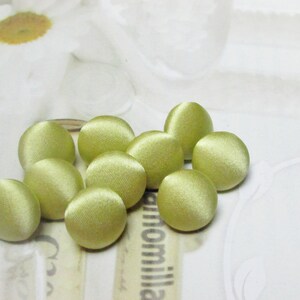 Mustard Green Silk Satin Buttons, Fabric Sewing Buttons, Green Wedding ...