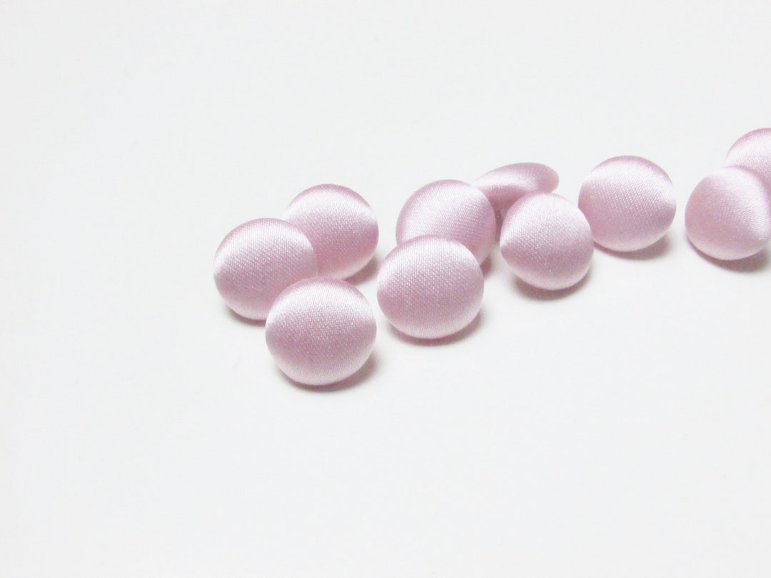 Wedding Baby Pink Silk Satin Buttons, Pink Fabric Sewing Buttons, Pink ...
