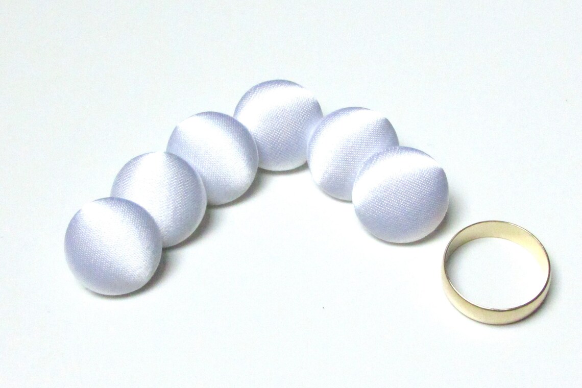 Wedding White Satin Buttons Fabric Sewing Buttons White | Etsy