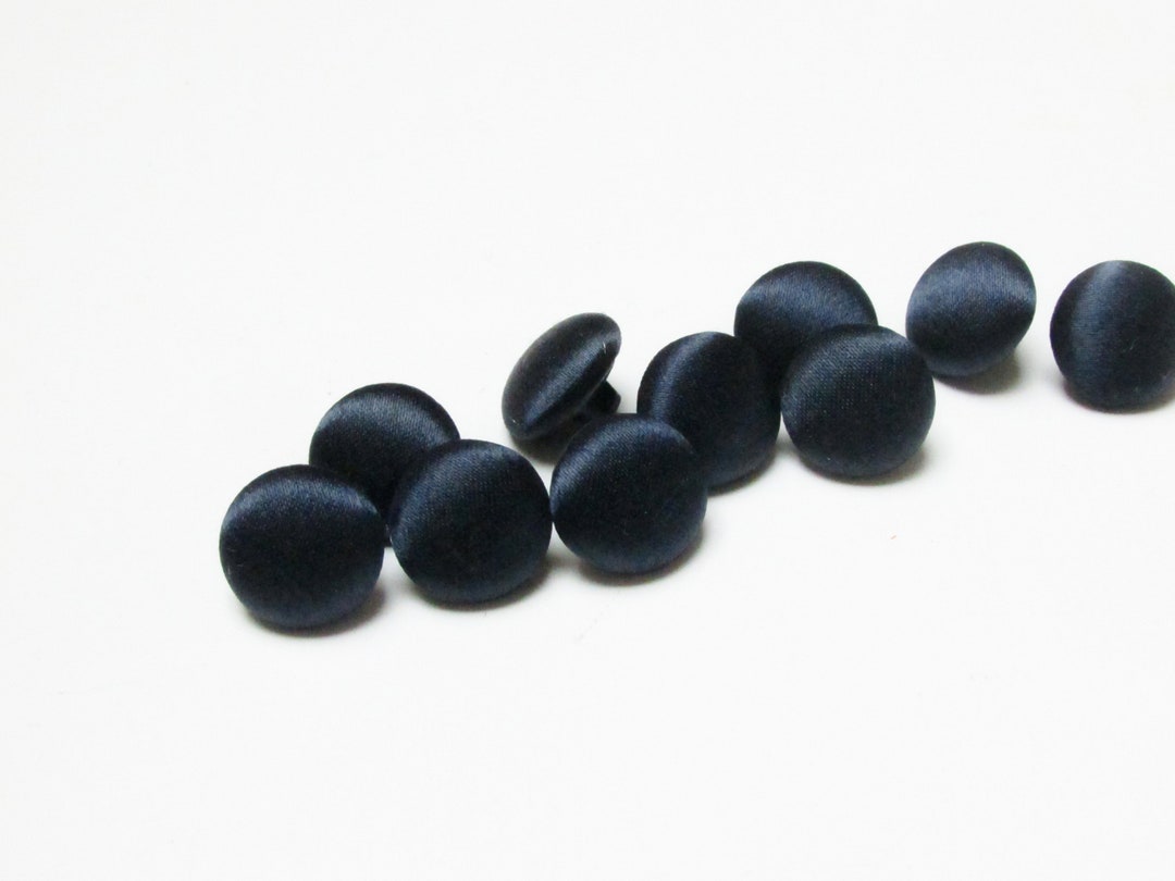 Wedding Dark Navy Blue Satin Buttons, Fabric Sewing Buttons, Navy Blue ...