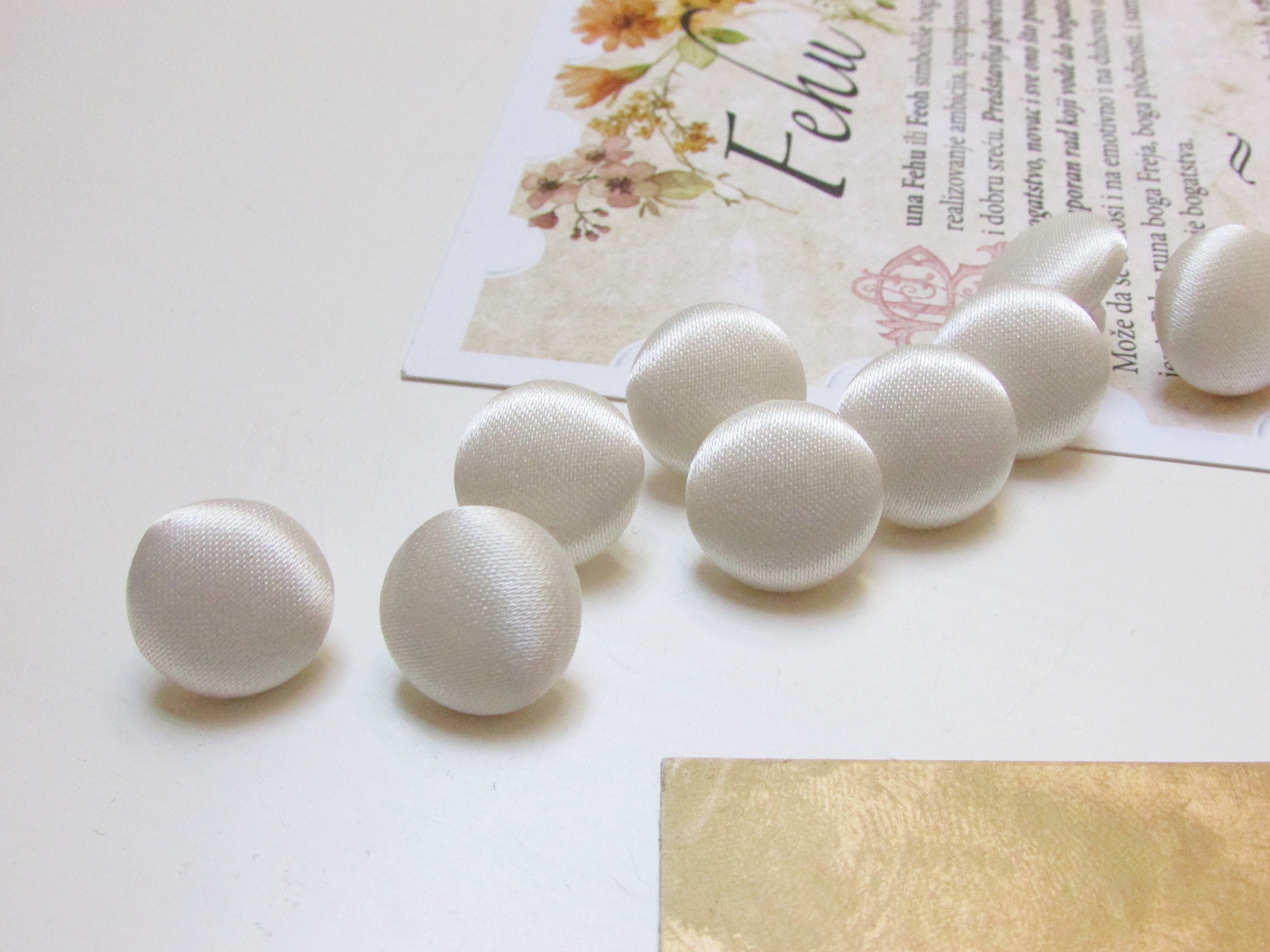 Cream Satin Fabric Buttons: Bridal Dress Sewing - Etsy