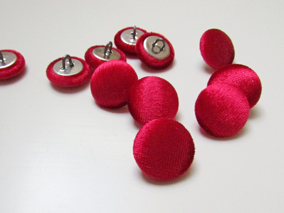 Red Velvet Buttons, Red Suit Jacket and Sleeve Buttons Set, 6 Red ...