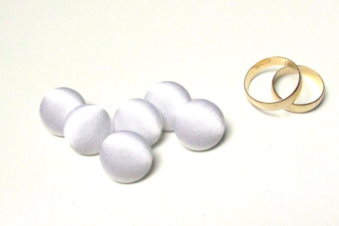 Wedding White Silk Satin Buttons, Fabric Sewing Buttons, White Wedding ...
