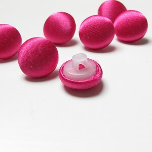 Wedding Hot Pink Satin Buttons, Pink Fabric Sewing Buttons, Pink ...