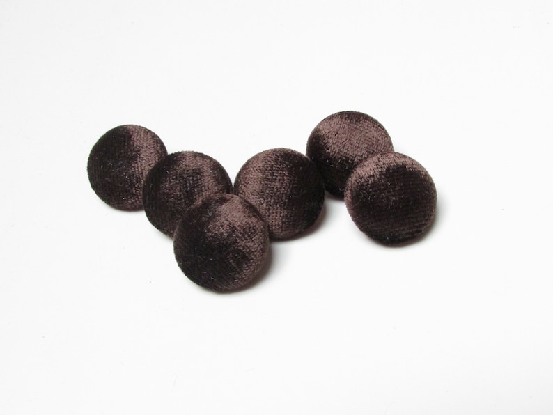Brown Velvet Buttons: Handmade Fabric Covered Metal Back - Etsy