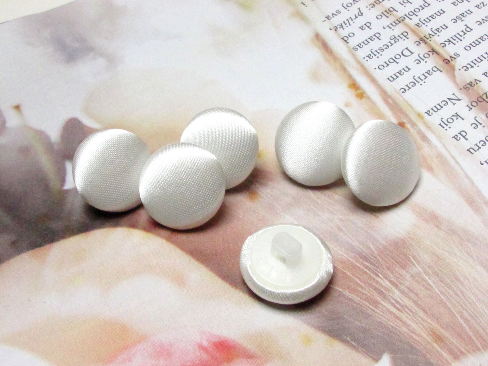 Wedding Ivory Satin Buttons, Fabric Sewing Buttons, Ivory Wedding ...