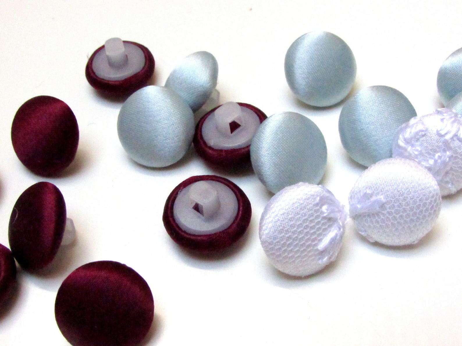 Wedding White Satin Buttons Fabric Sewing Buttons White | Etsy