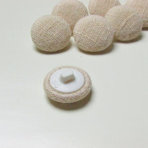 Wedding Beige Linen Buttons, Linen Fabric Sewing Button, Cotton Beige ...