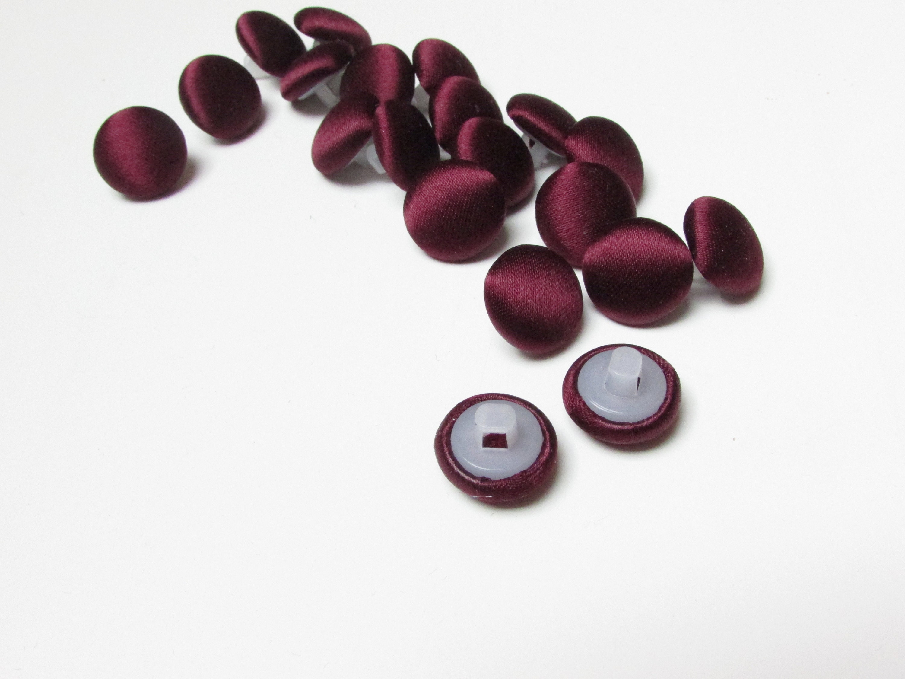 Wedding Dark Red Satin Buttons Red Wine Fabric Sewing | Etsy