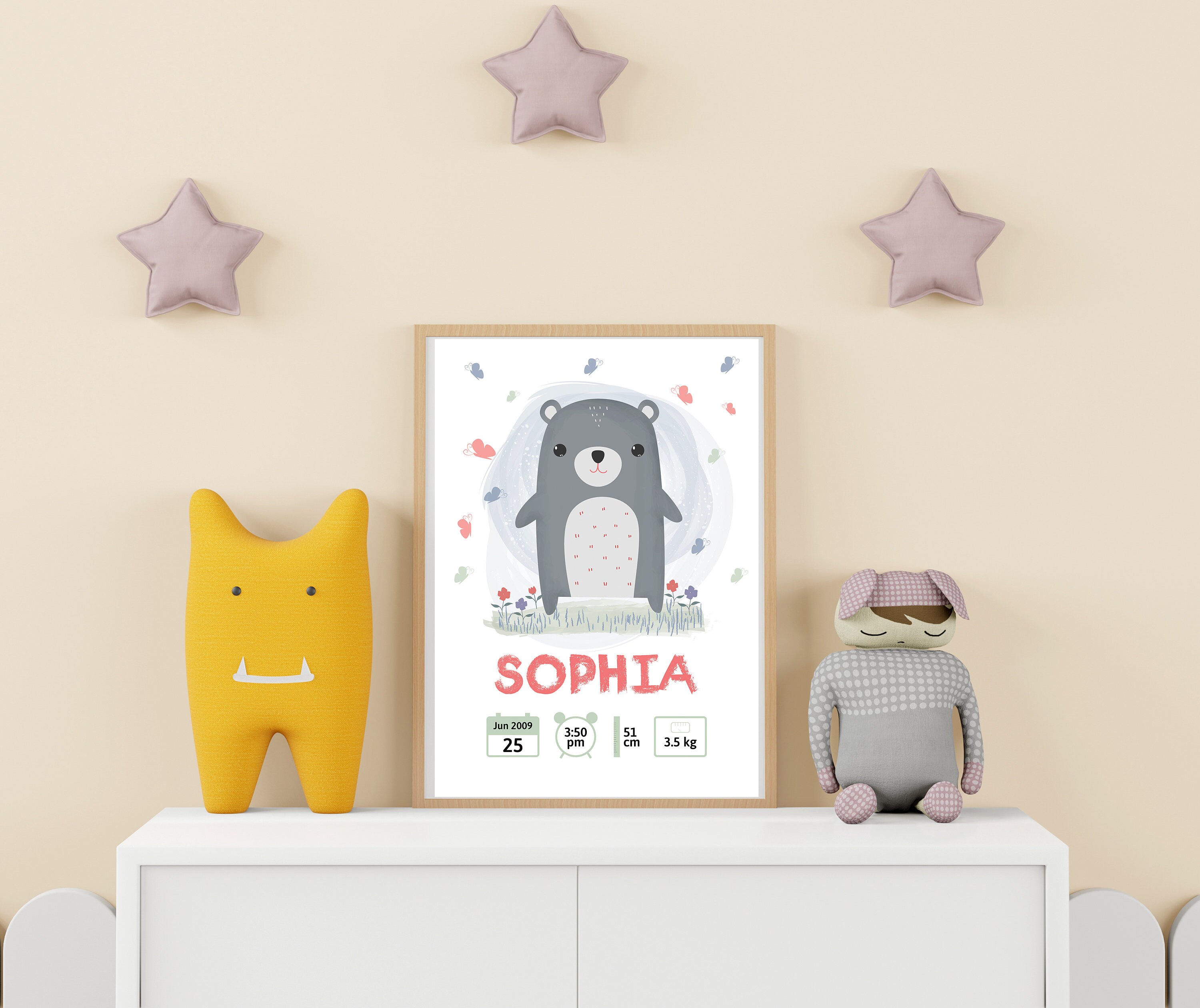 Personalised Birth Details Poster Digital File Birth Stats - Etsy