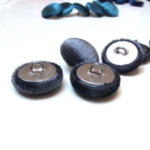 Grey Velvet Buttons, Jacket and Sleeve Buttons Set, 6 Grey Buttons ...