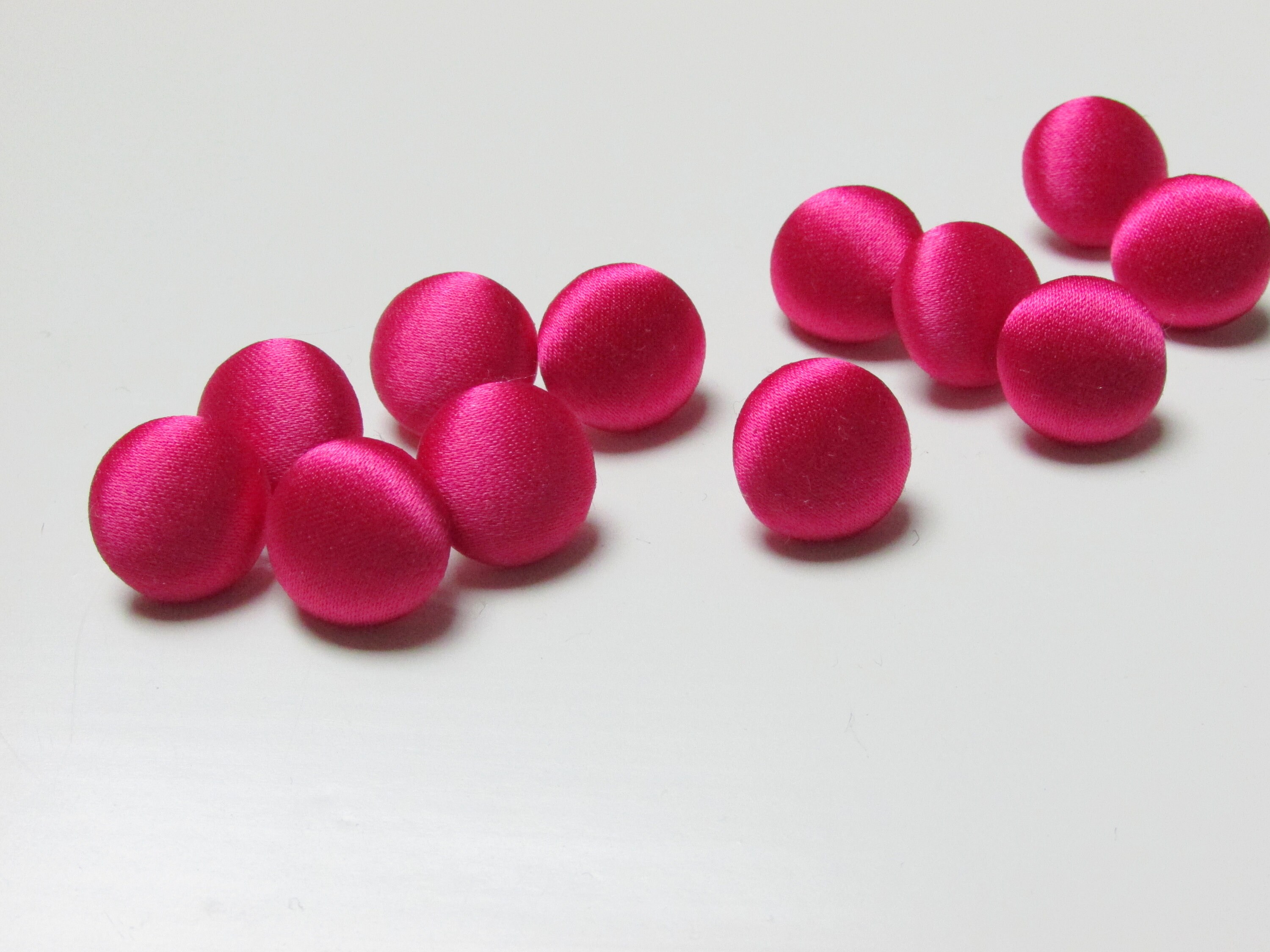 Wedding Hot Pink Satin Buttons Pink Fabric Sewing Buttons | Etsy
