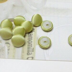 Mustard Green Silk Satin Buttons, Fabric Sewing Buttons, Green Wedding ...