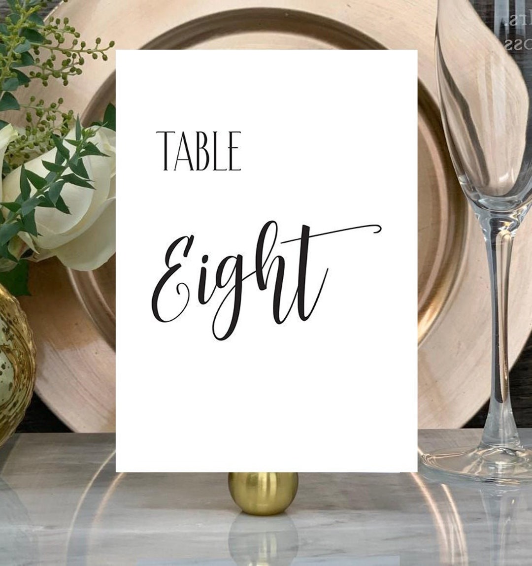 Modern Wedding Numbers, Wedding Decor Banquet Table Numbers, Black ...