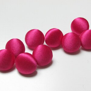 Wedding Hot Pink Satin Buttons, Pink Fabric Sewing Buttons, Pink ...