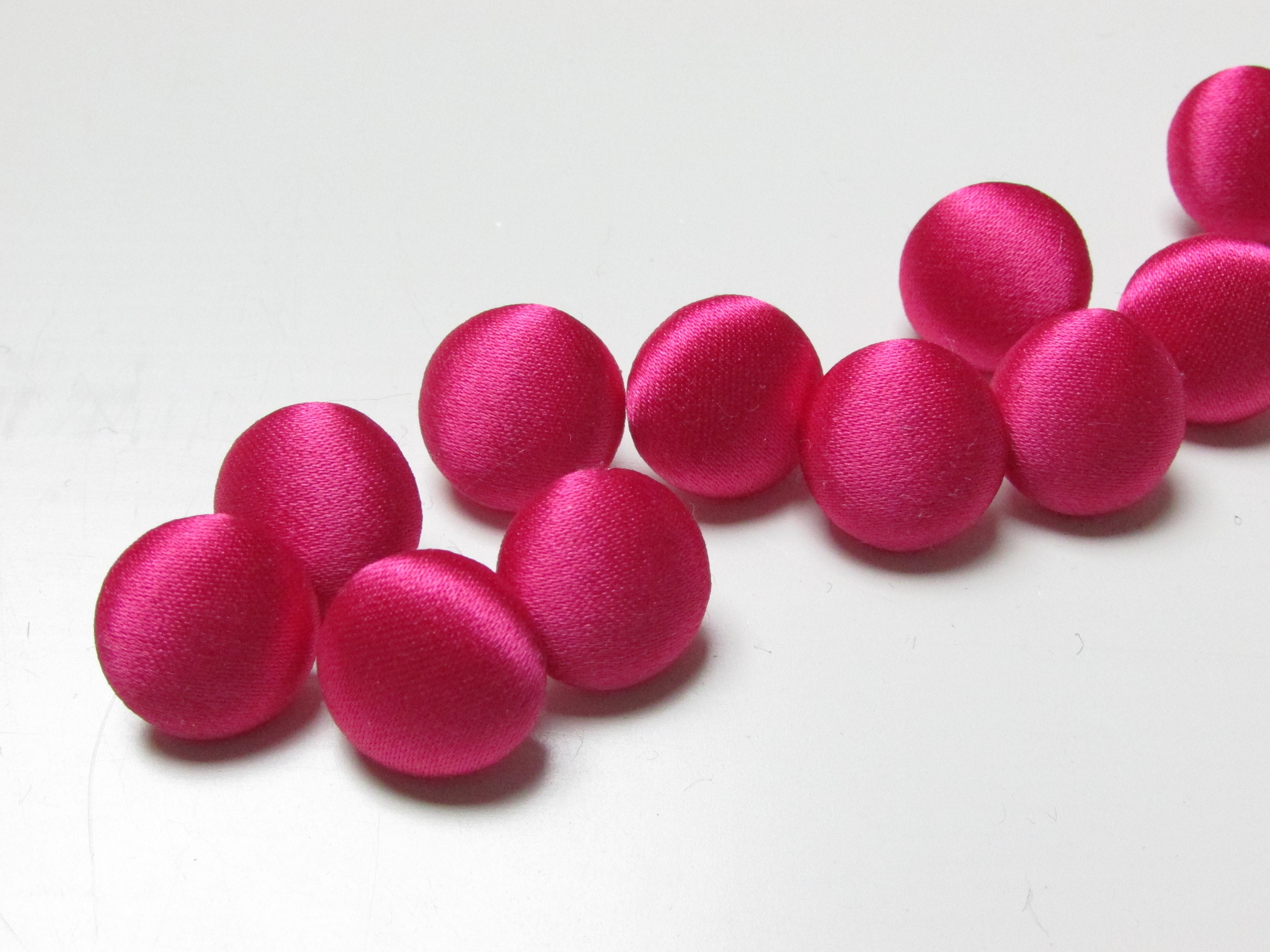 Wedding Hot Pink Satin Buttons Pink Fabric Sewing Buttons | Etsy