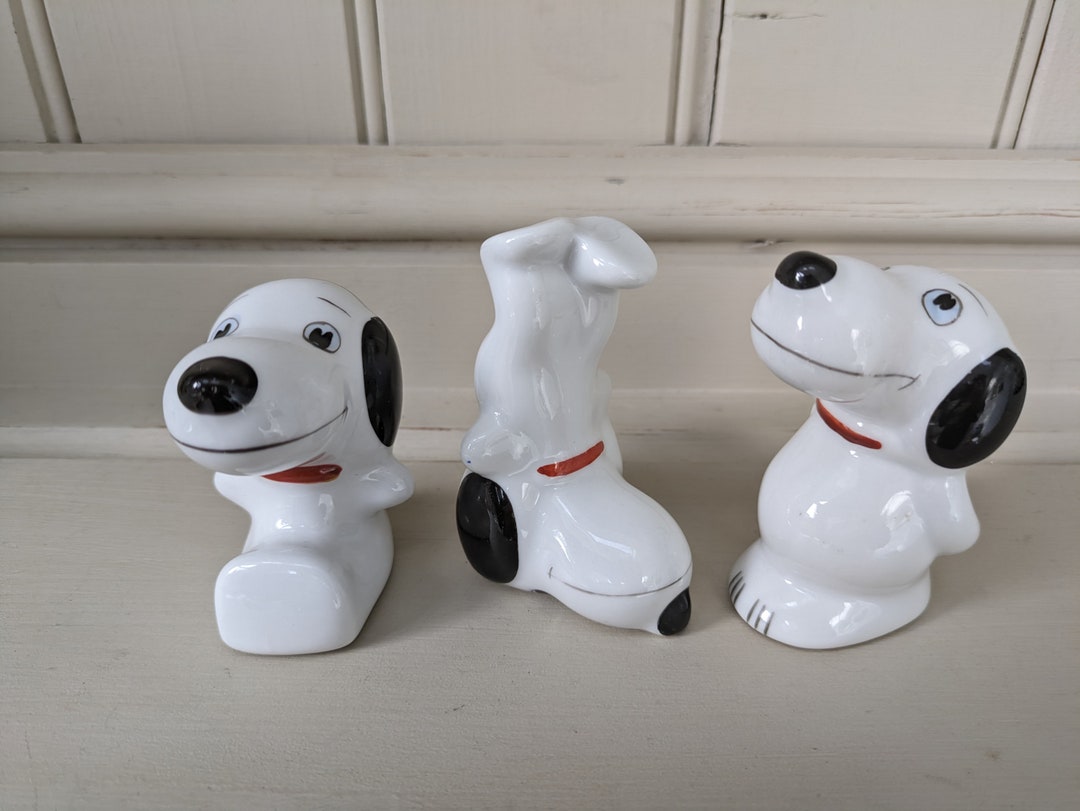 Vintage Ceramic Snoopy Style Dog Figures X 3 Beagle 1980s - Etsy UK