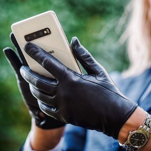 Leather Touchscreen Gloves, Mobile Phone Smartphone Gloves Driving ...