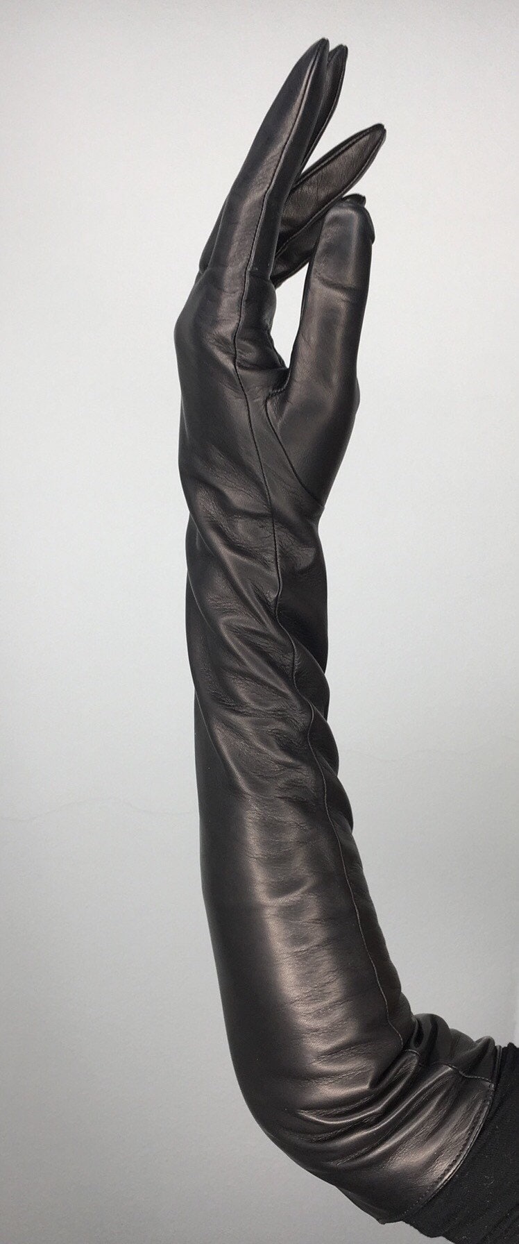 Luxury Long Leather Glovesblack Leather Gloves Opera Leather - Etsy UK
