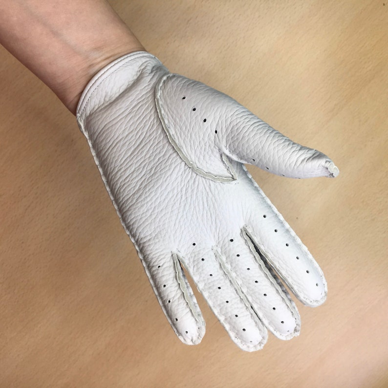 DEER LEATHER Gloveswhite Soft Spring Gloves Driving Gloves | Etsy