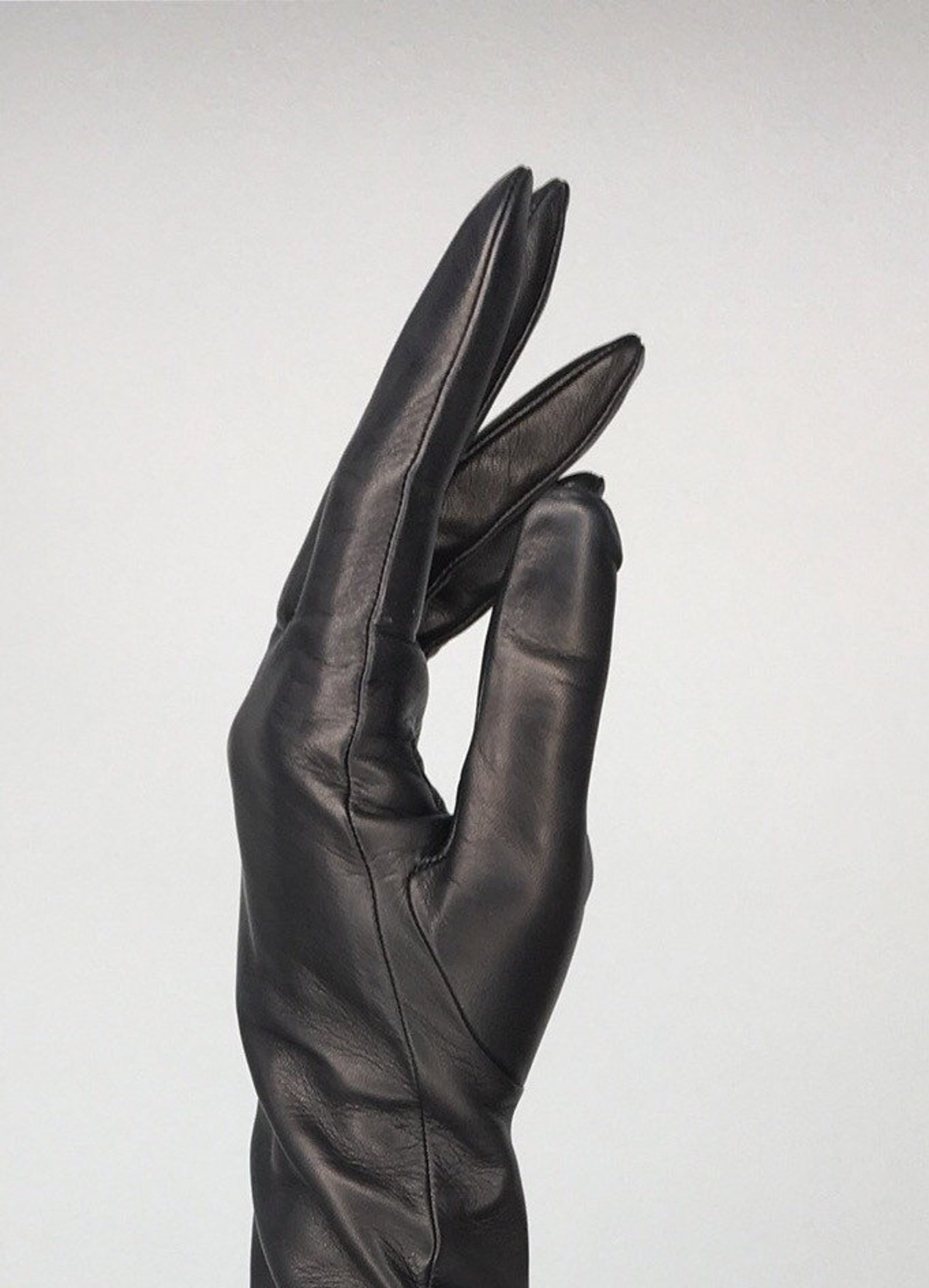 Luxury Long Leather Glovesblack Leather Gloves Opera Leather - Etsy UK
